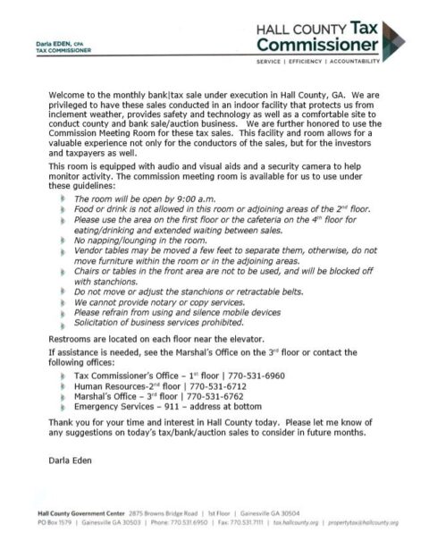 Tax Sale | Hall County Tax Commissioner - GA